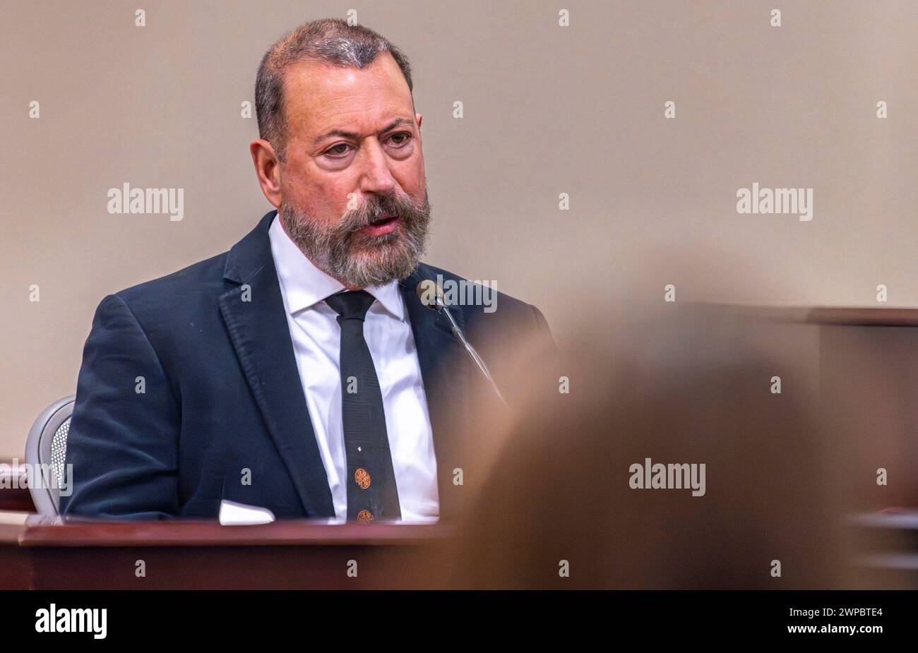 Paul Peter Pesce, a TV and movie director, speaks from the witness ...