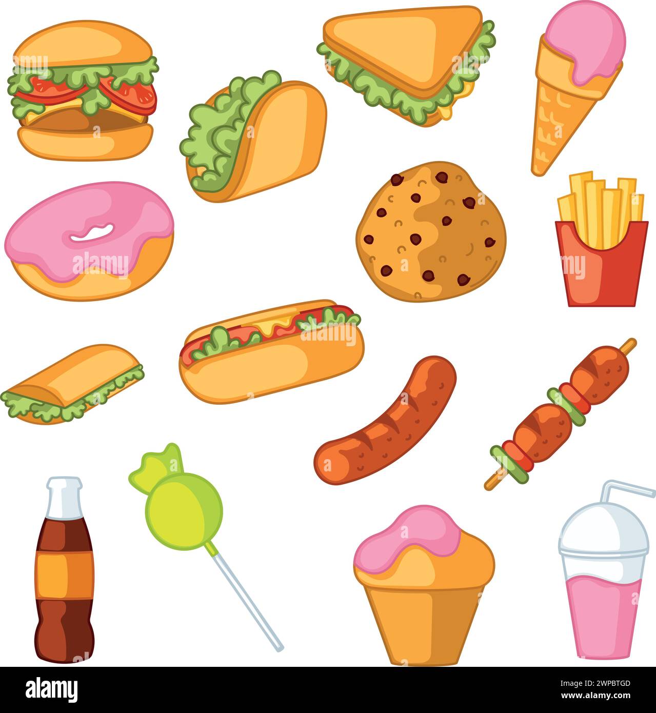 Fast food icon pattern Restaurant wallpaper Vector Stock Vector Image ...