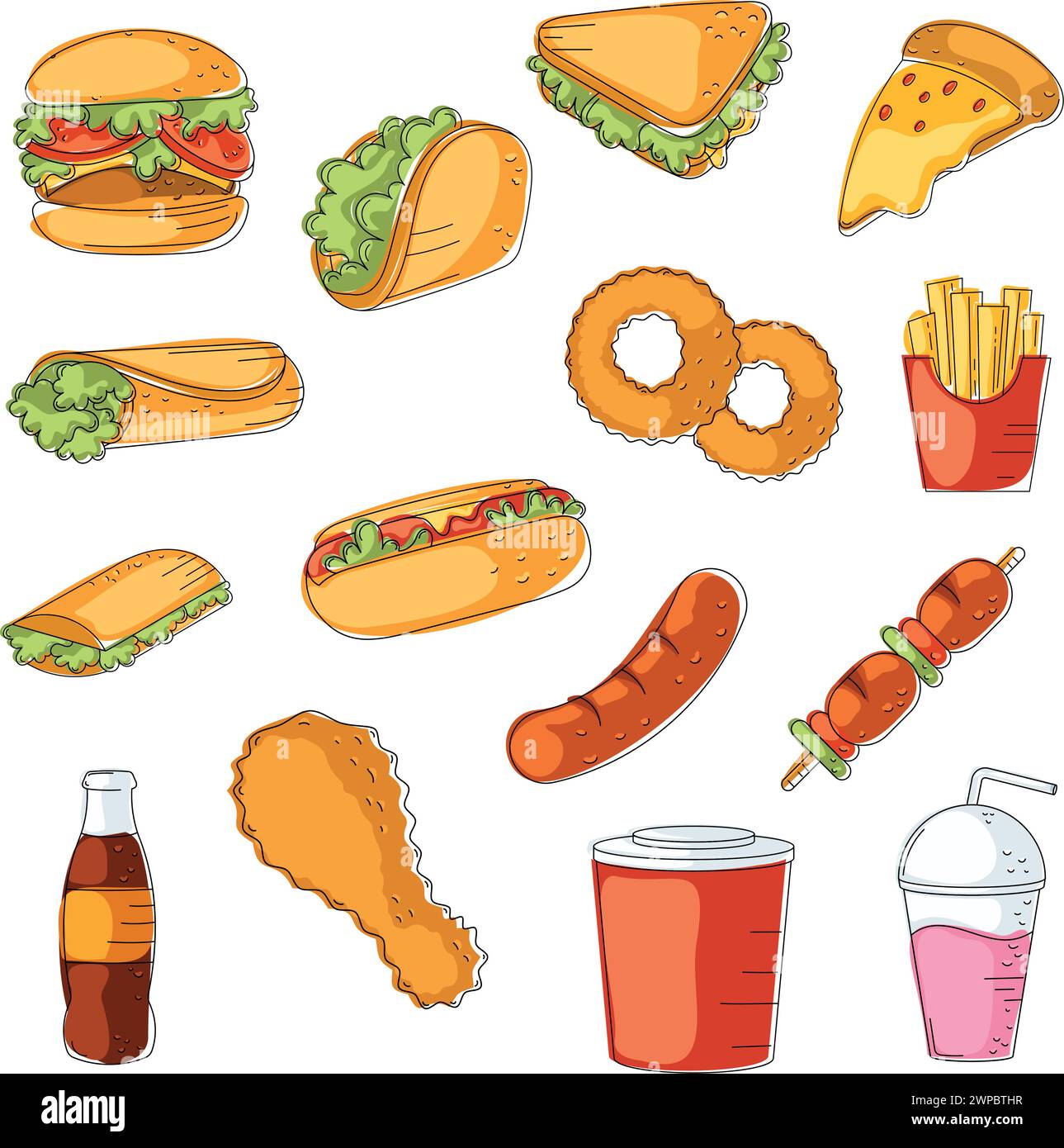 Fast food icon pattern Restaurant wallpaper Vector Stock Vector Image ...