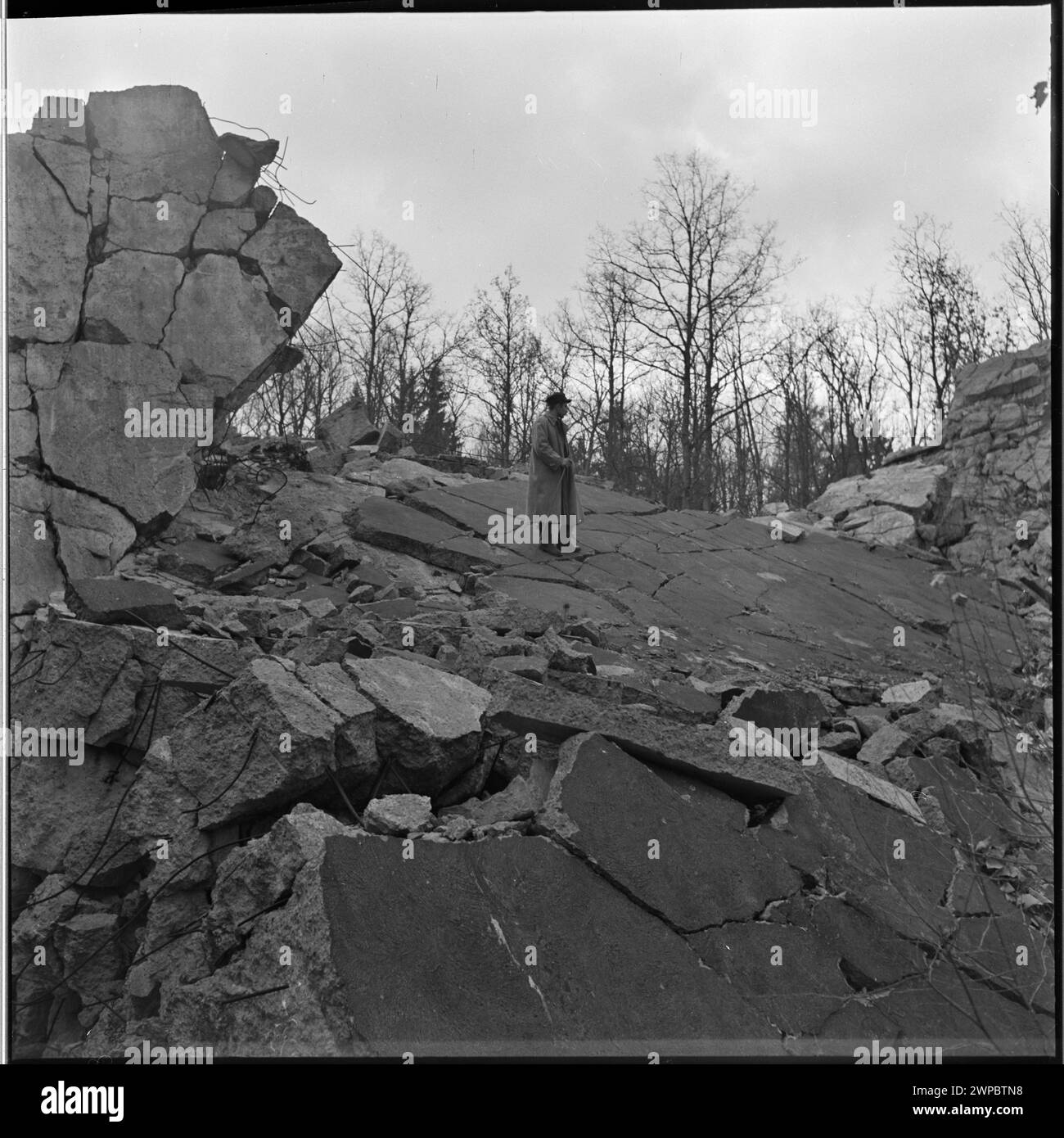 Photograph showing the remains of a bunker at Wolf’s Shape, Adolf ...