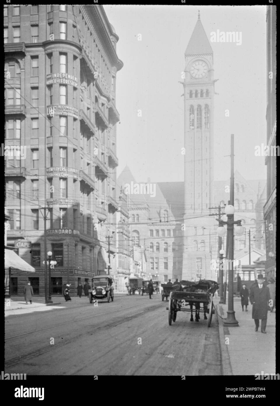 Vintage Historical Photograph. View of City Hall looking north on Bay ...