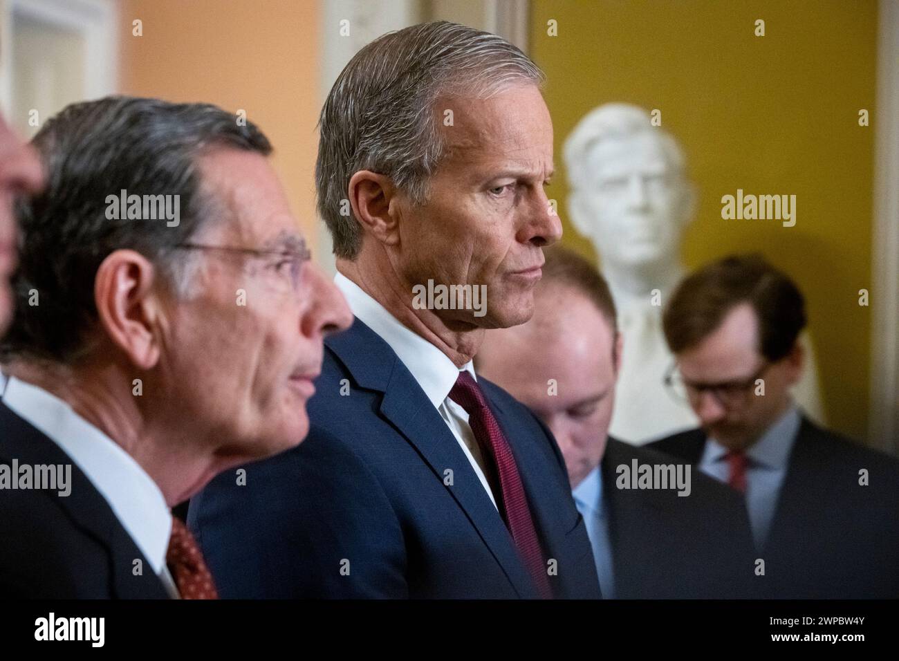 United States Senator John Barrasso (Republican of Wyoming), left, and ...