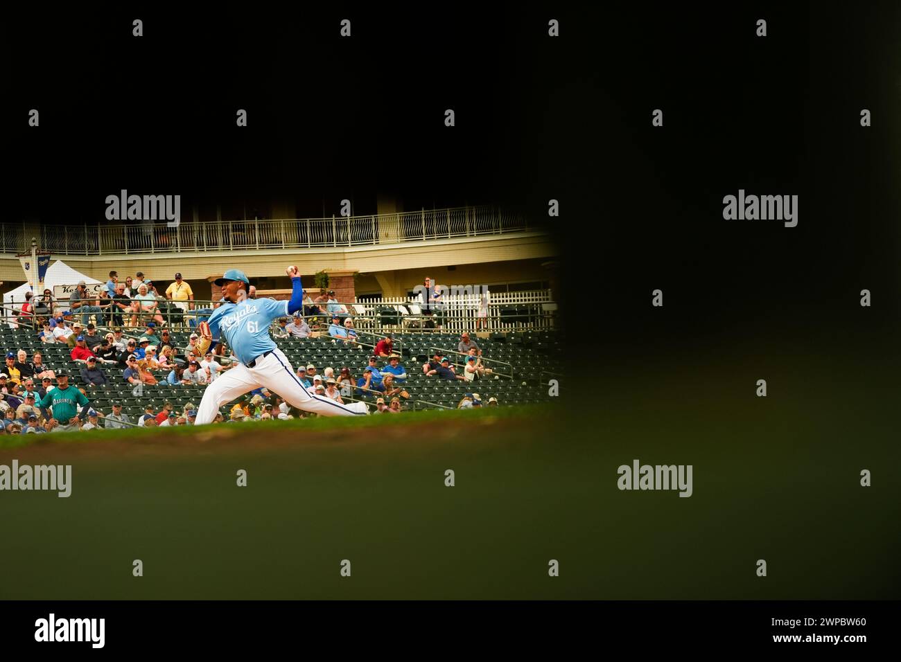 Kansas City Royals starting pitcher Angel Zerpa throws against the ...
