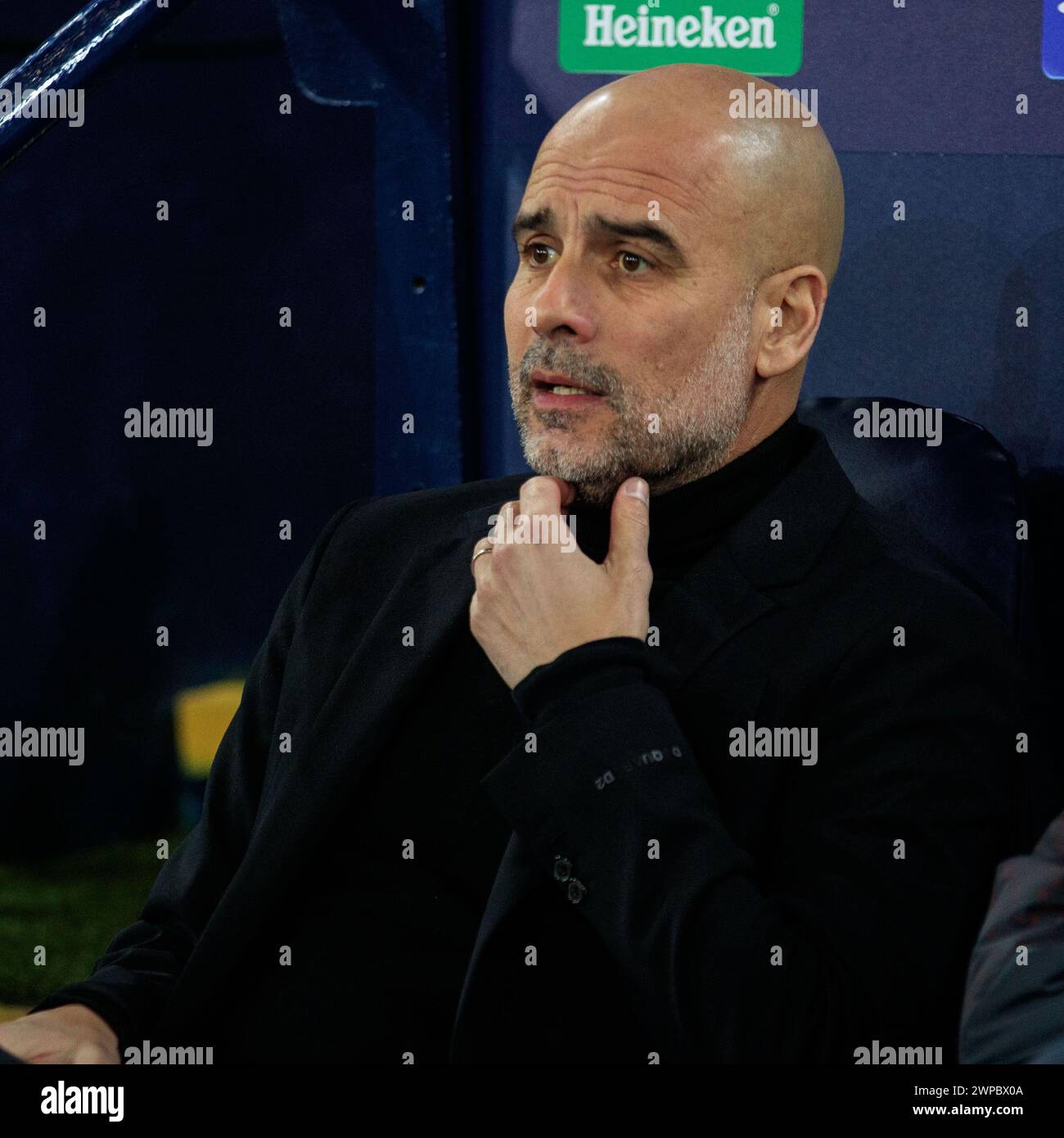 Manchester City manager Pep Guardiola during the UEFA Champions League ...