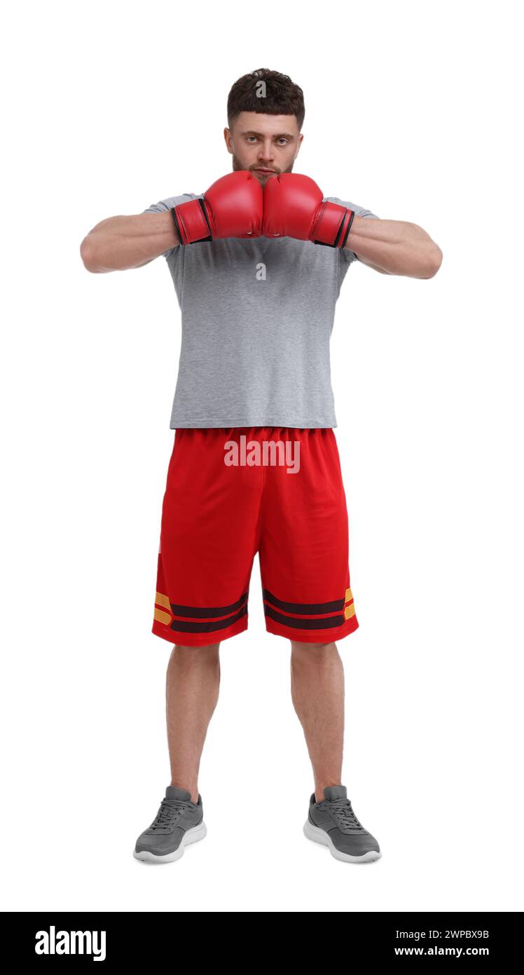 Boxer man in red boxing Cut Out Stock Images & Pictures - Alamy