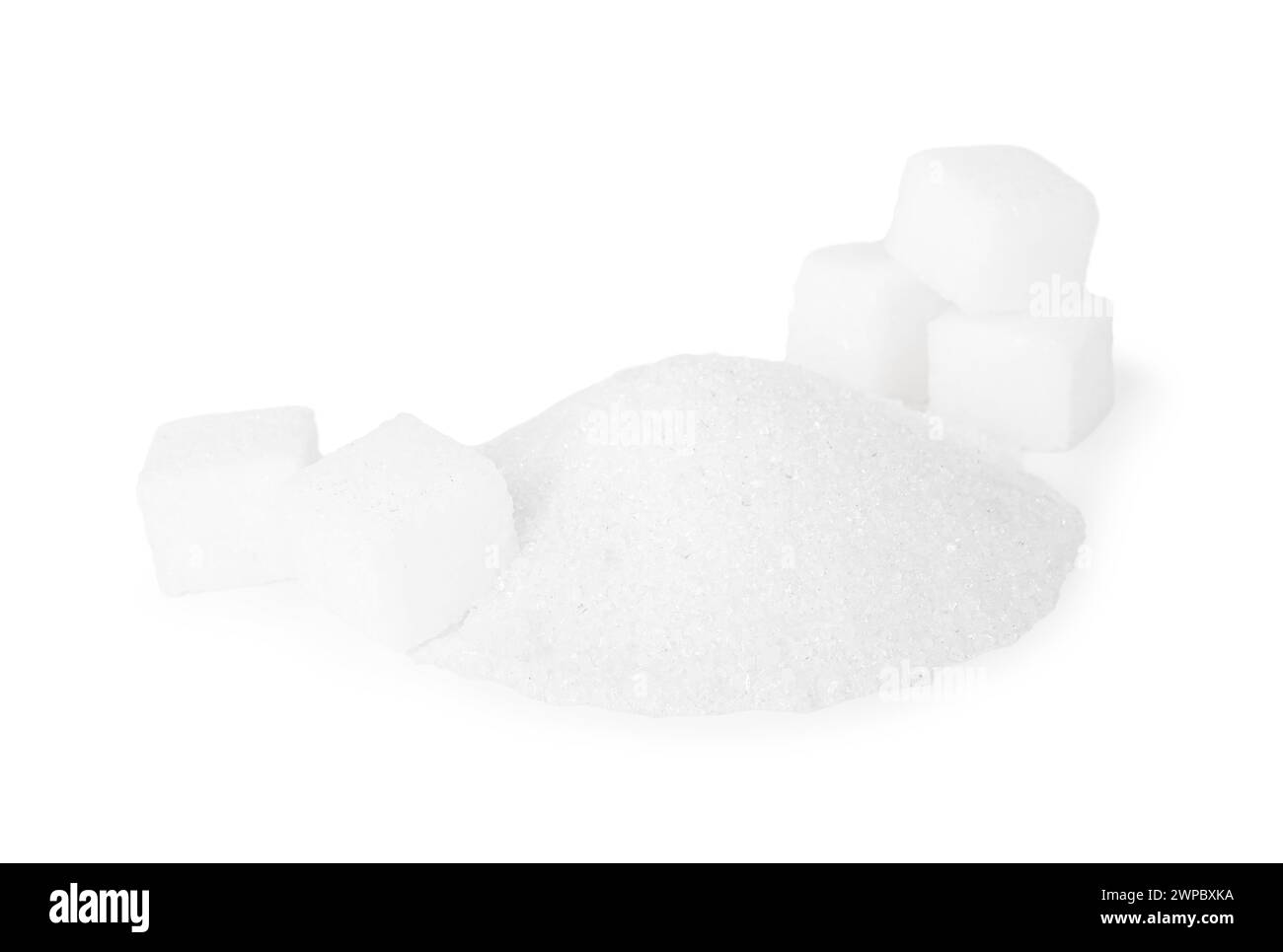 Different types of sugar isolated on white Stock Photo - Alamy