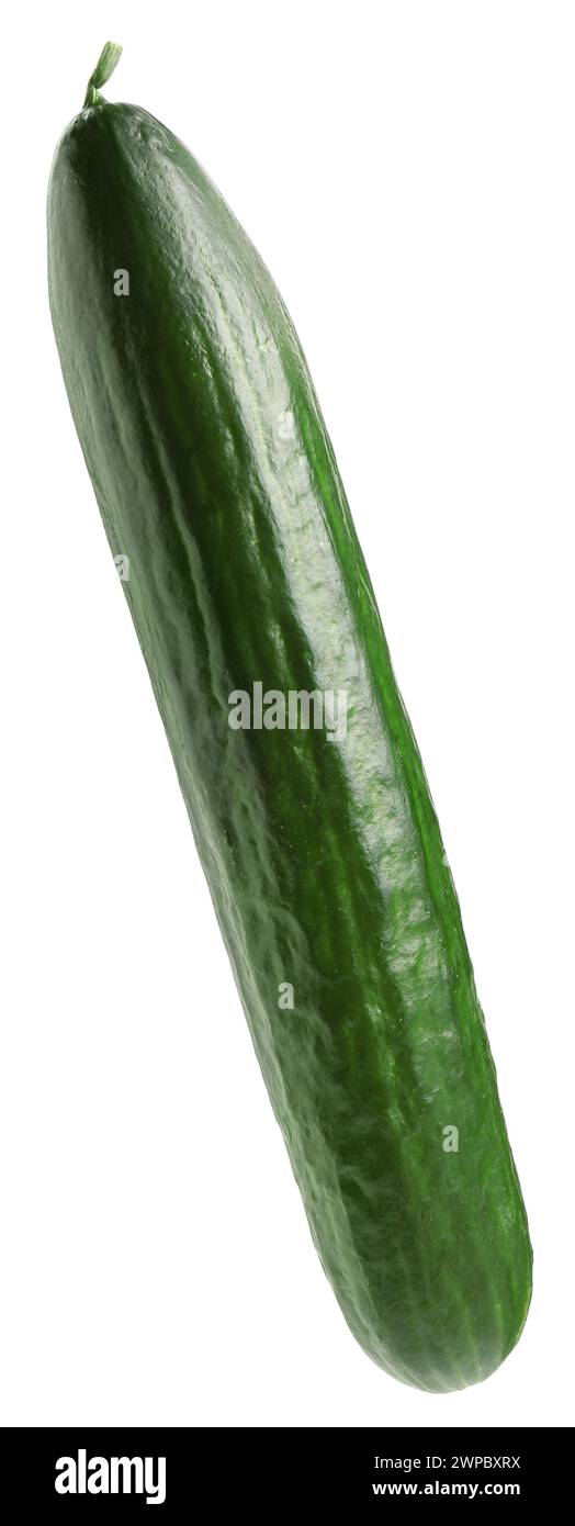 One long fresh cucumber isolated on white Stock Photo - Alamy