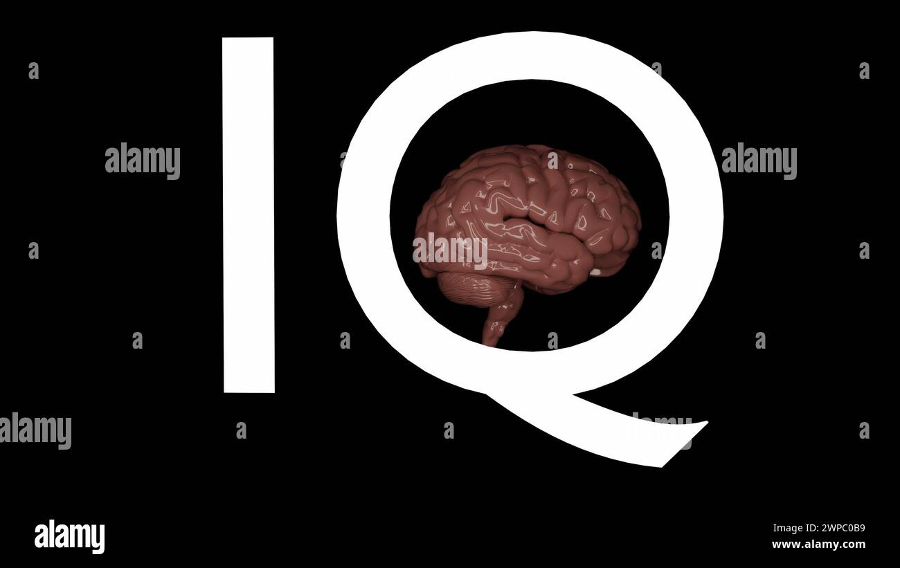 3d rendering of IQ or brain intelligence to brain structure Stock Photo ...