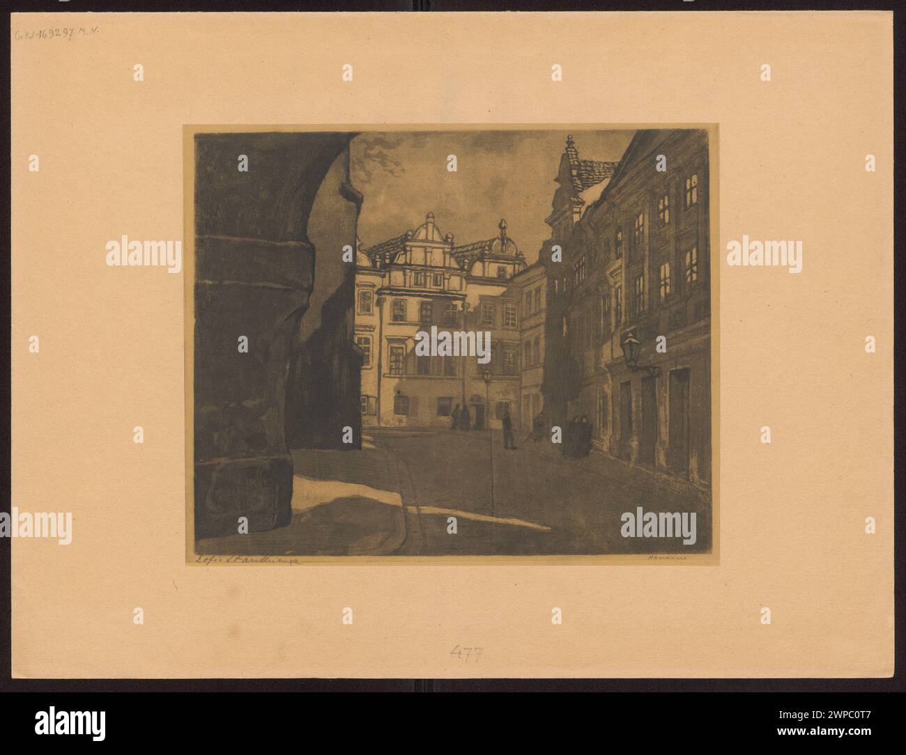 A depiction of Kanonia Street in Warsaw's Old Town by Zofia Stankiewicz ...