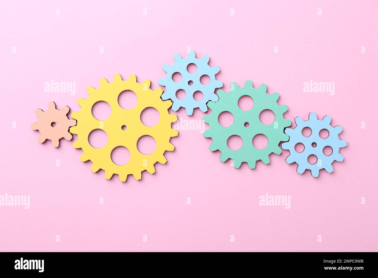 Business process organization and optimization. Scheme with colorful ...