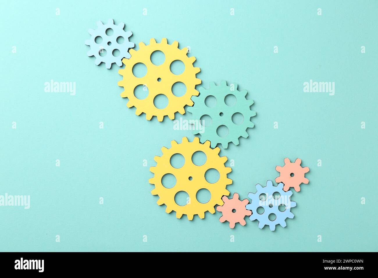 Business process organization and optimization. Scheme with colorful ...