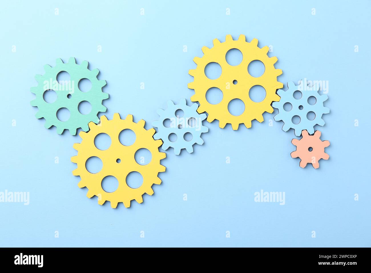 Business process organization and optimization. Scheme with colorful ...