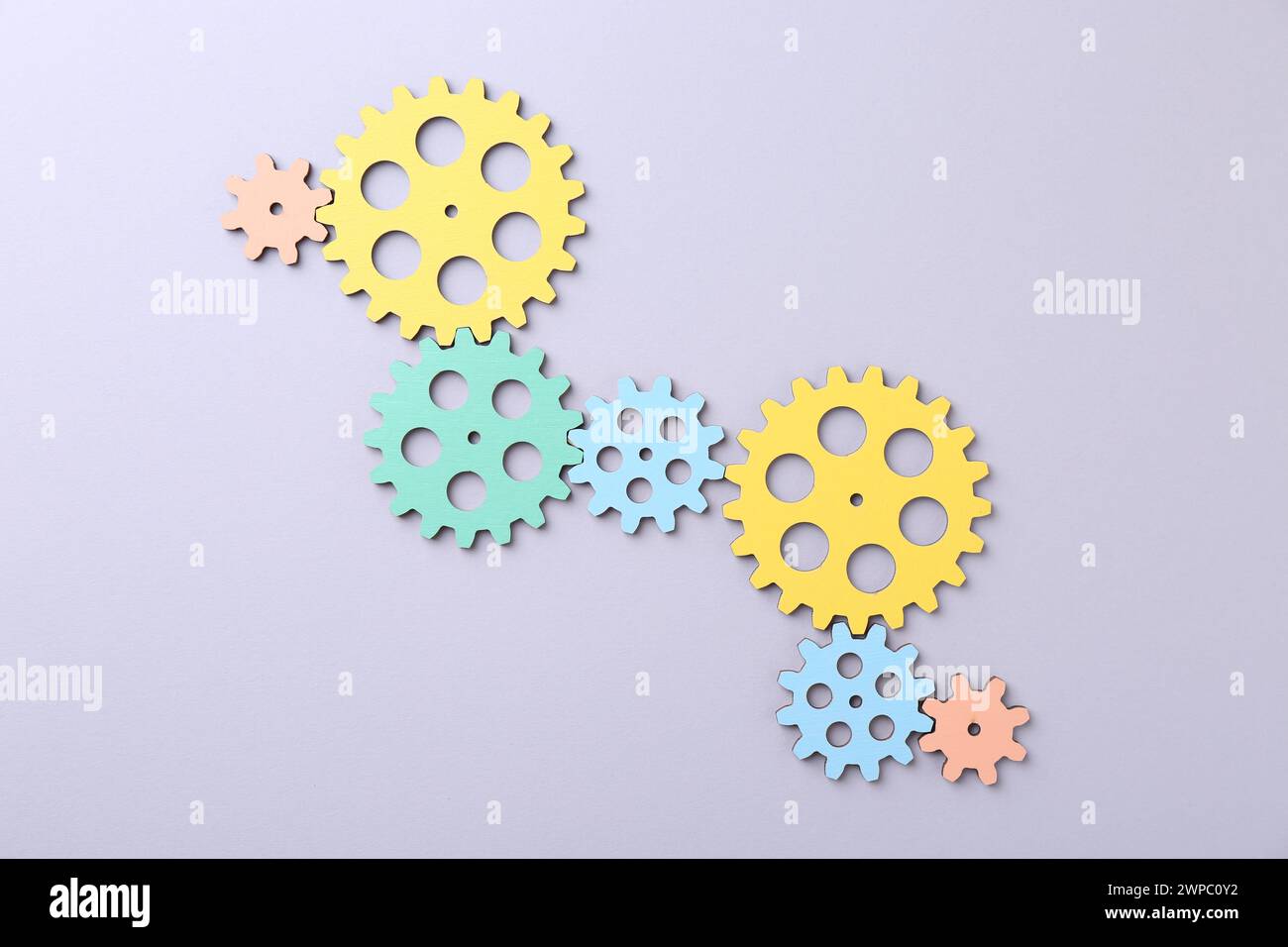 Business process organization and optimization. Scheme with colorful ...