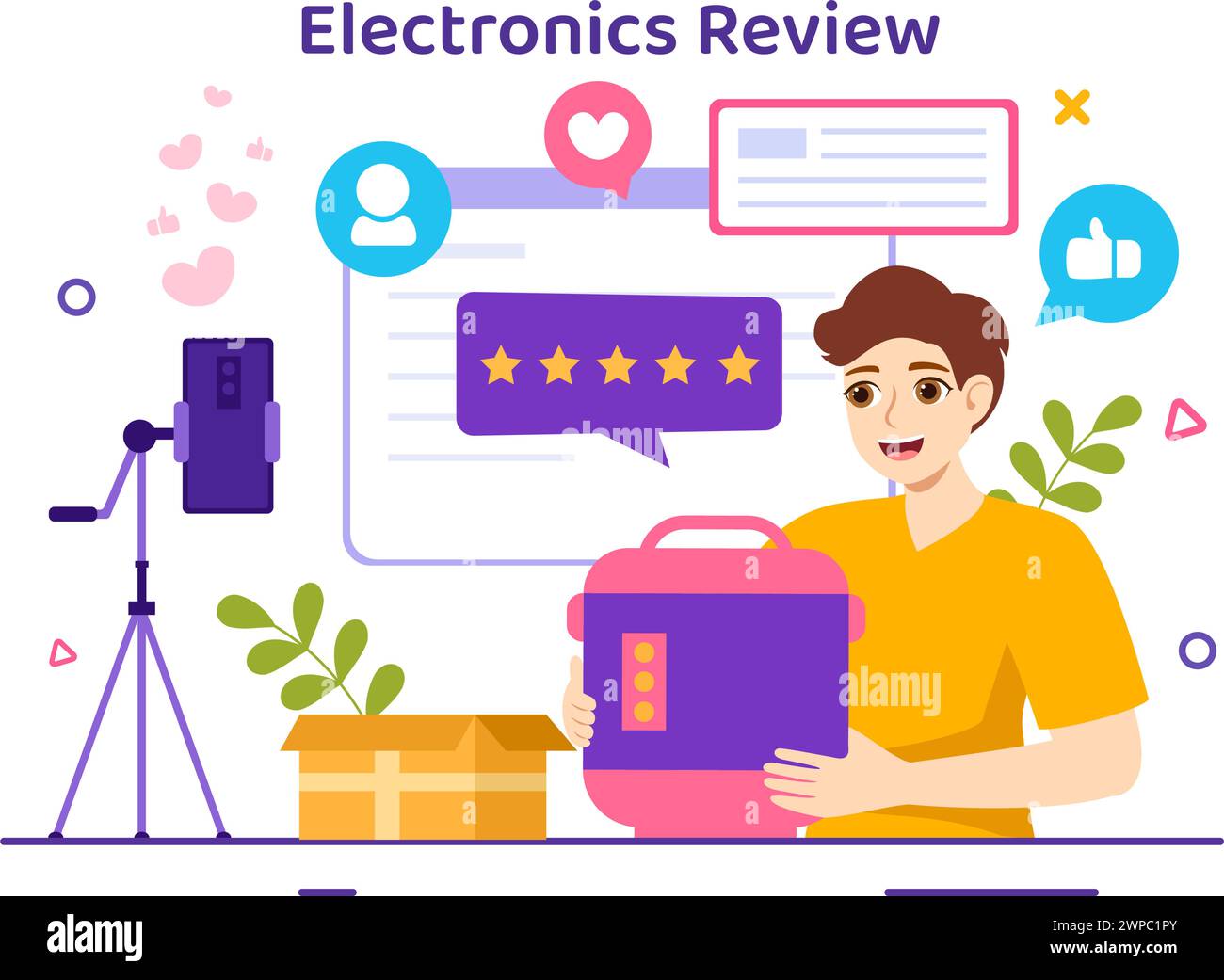 Electronics Review Vector Illustration with Customer Rating Quality of ...