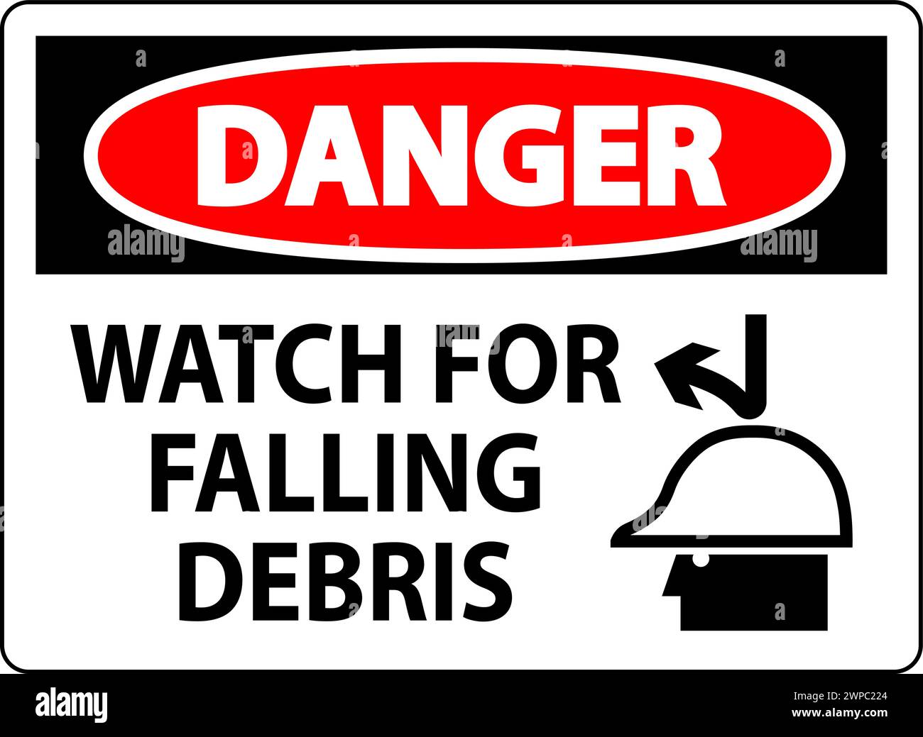 Danger Sign, Watch For Falling Debris Stock Vector Image & Art - Alamy