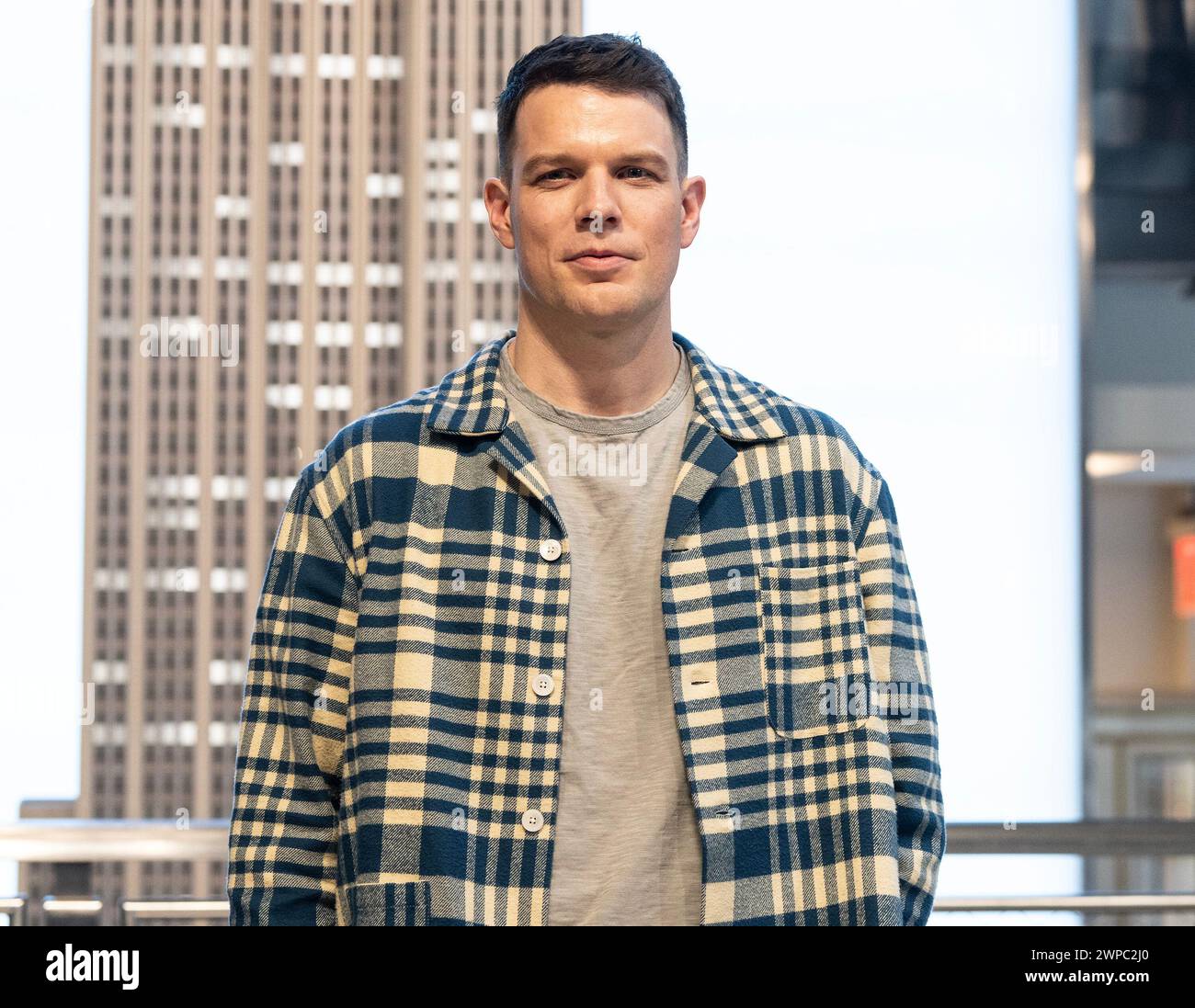 New York, New York, USA. 6th Mar, 2024. Jake Lacy visits Empire State ...