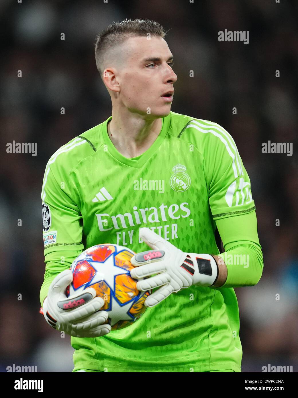 Madrid, Spain. 06th Mar, 2024. Andriy Lunin of Real Madridduring the ...