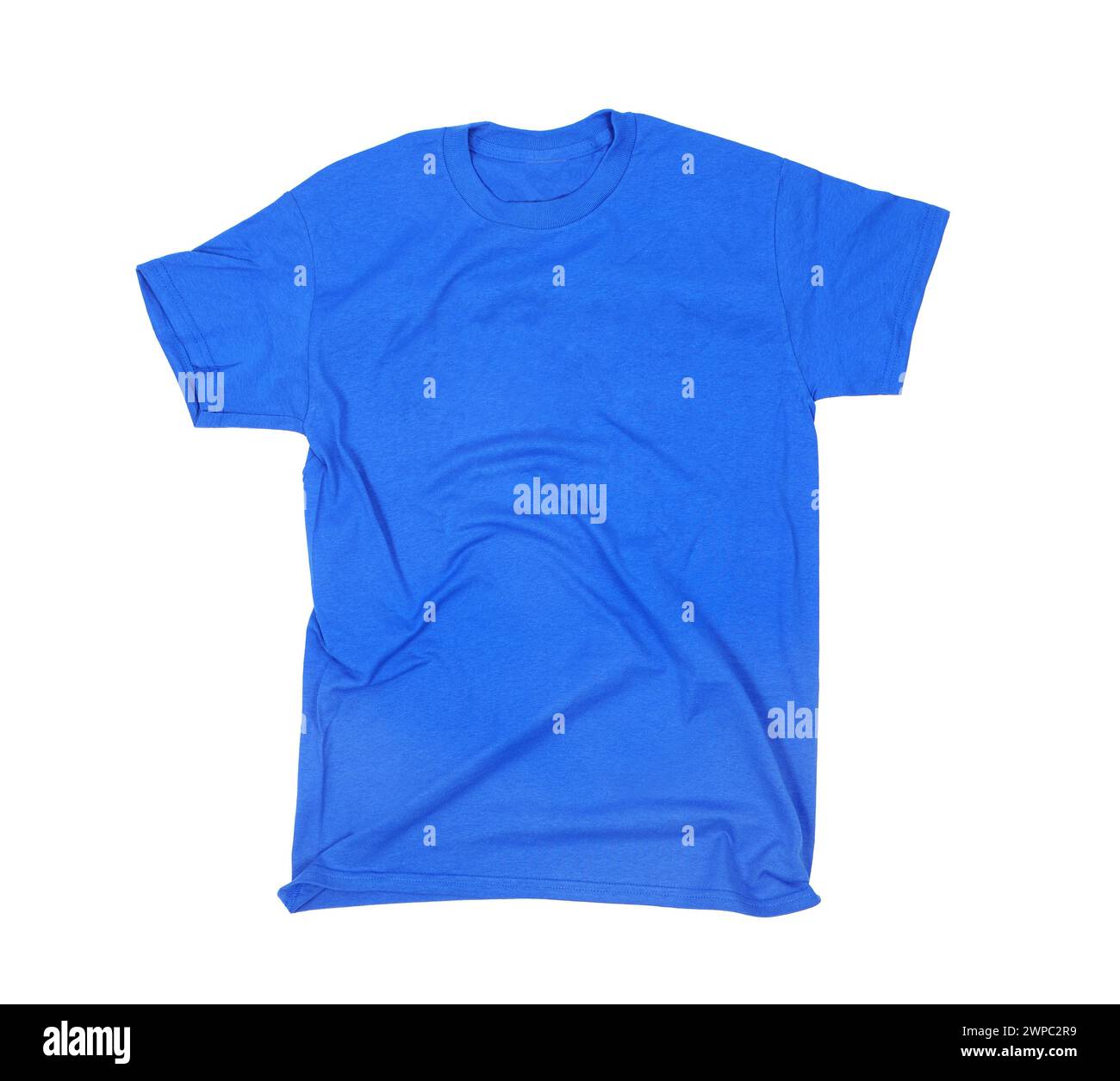 Blue T-shirt blank white background Stock Photo - Alamy