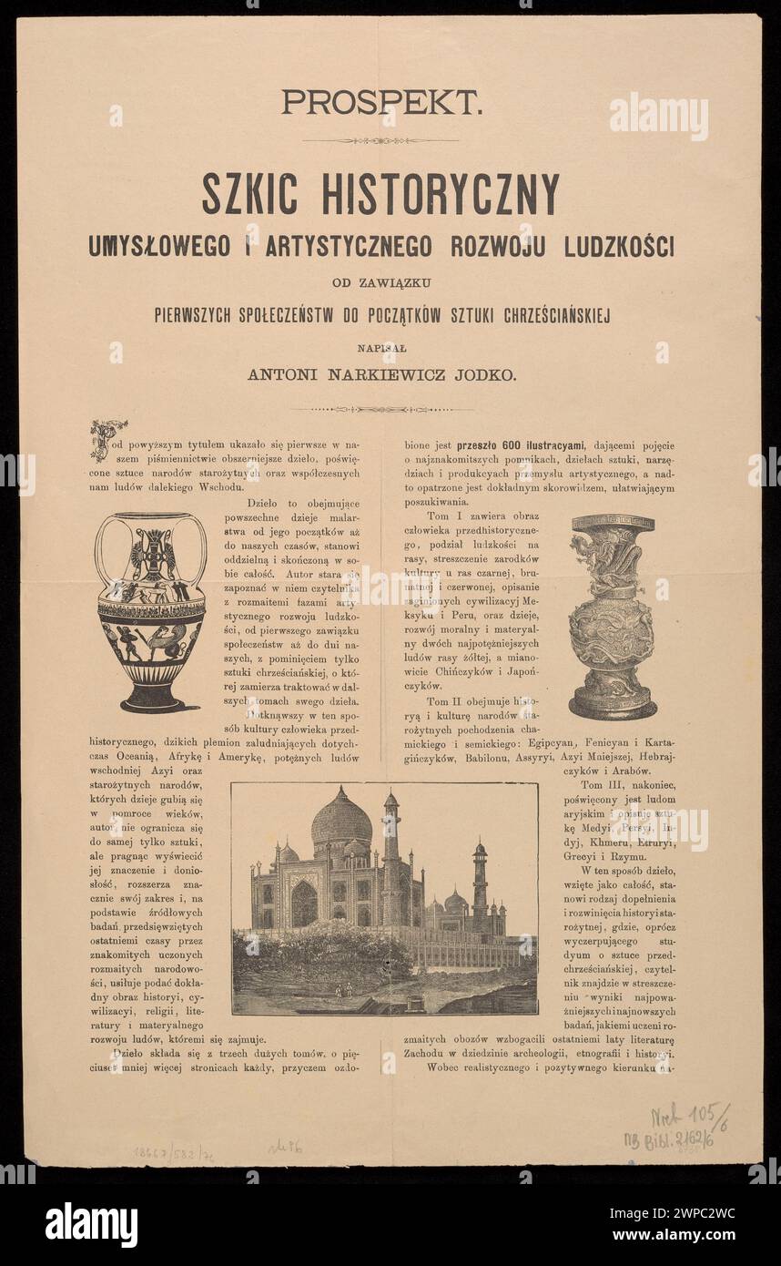 An 1888 prospectus by Anczycowie from Kraków, outlining a historical ...