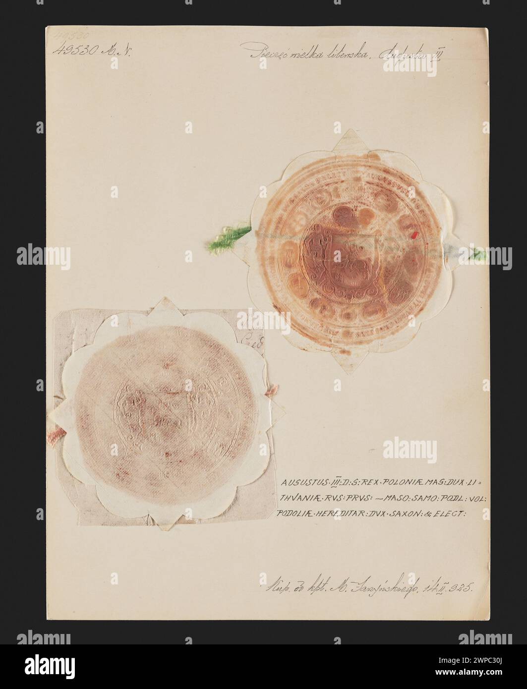 Photograph of the Great Lithuanian Seal consisting of two seals, issued ...