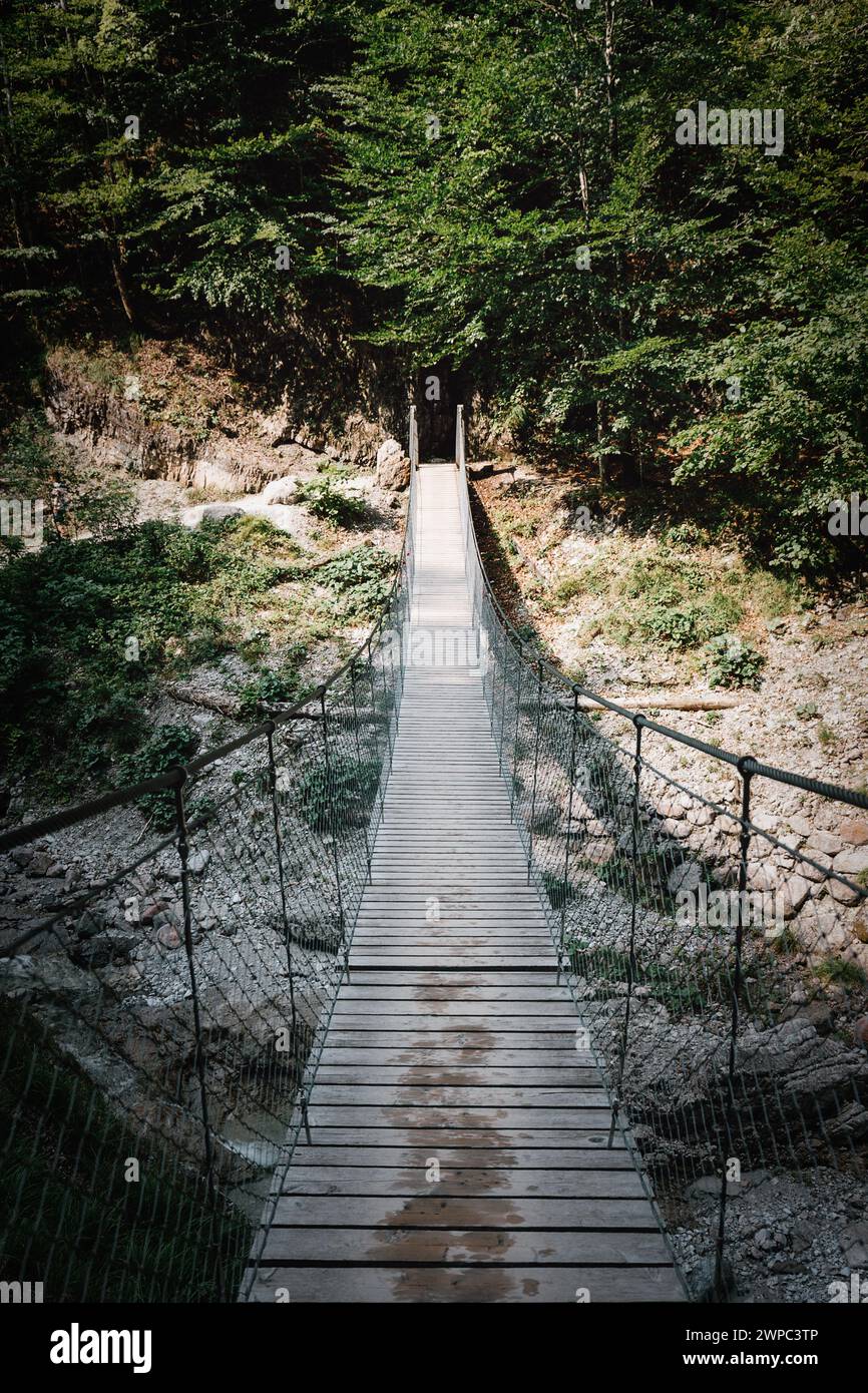 Hanging bridge in mountains hi-res stock photography and images - Alamy