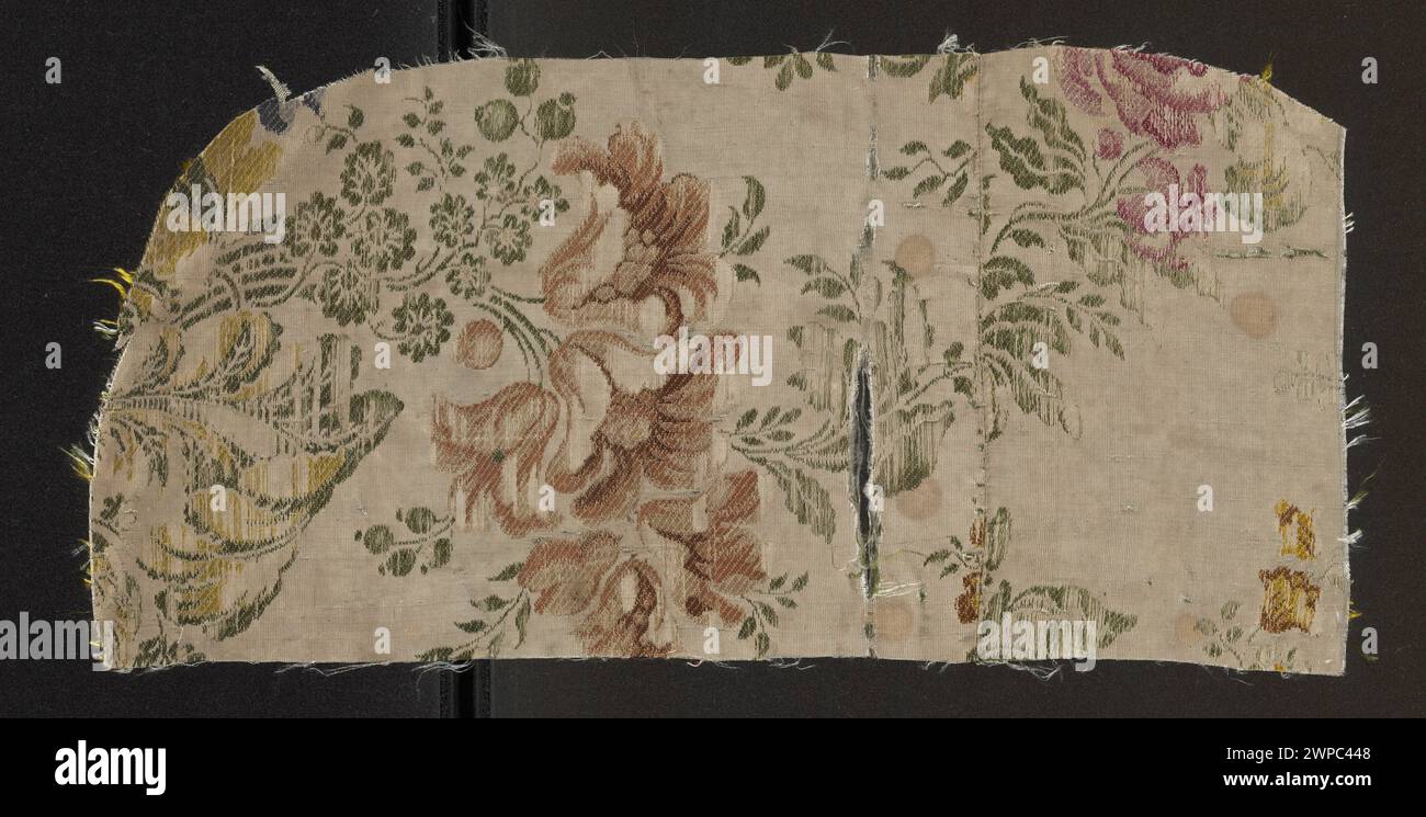 An 18th-century fabric fragment documented as purchased, representing ...