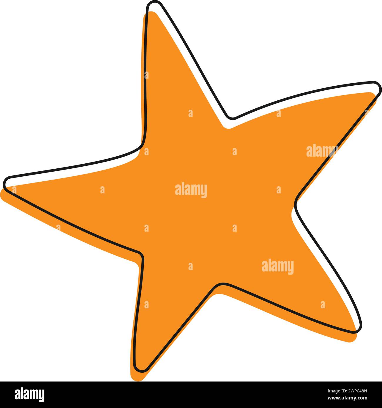 five-legged star geometric icon with hand-drawn vector illustration ...