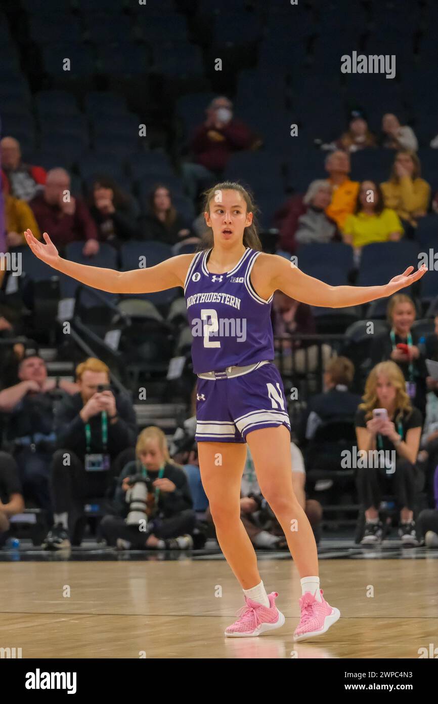 Minneapolis, Minnesota, USA. 6th Mar, 2024. Northwestern Wildcats guard ...