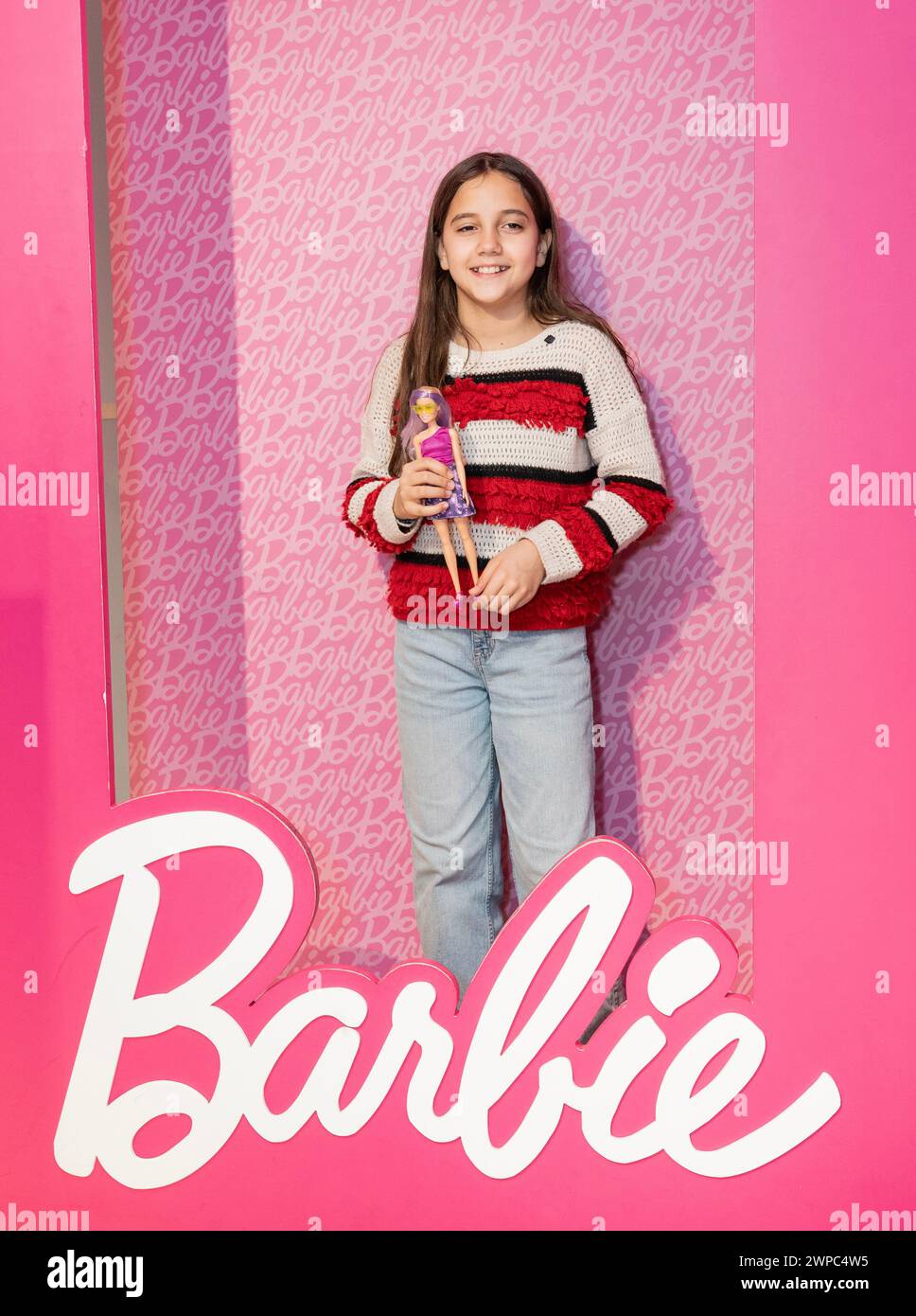New York, USA. 05th Mar, 2024. 10-year old cancer patient Zoe Leroy seen in FAO Schwarz in New ...
