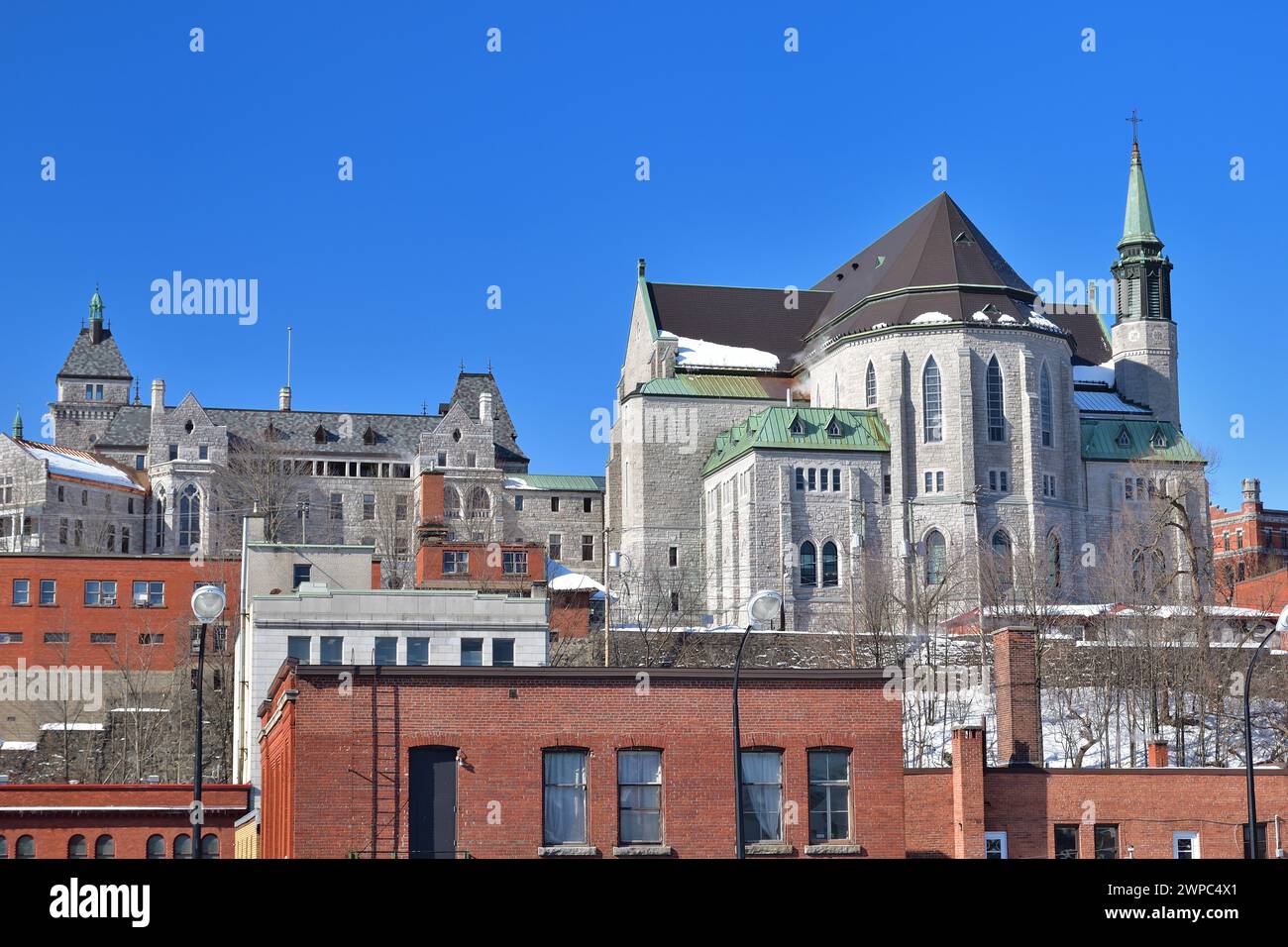 SHERBROOKE, QUEBEC, CANADA - March 4, 2021 Downtown cityscape Saint ...