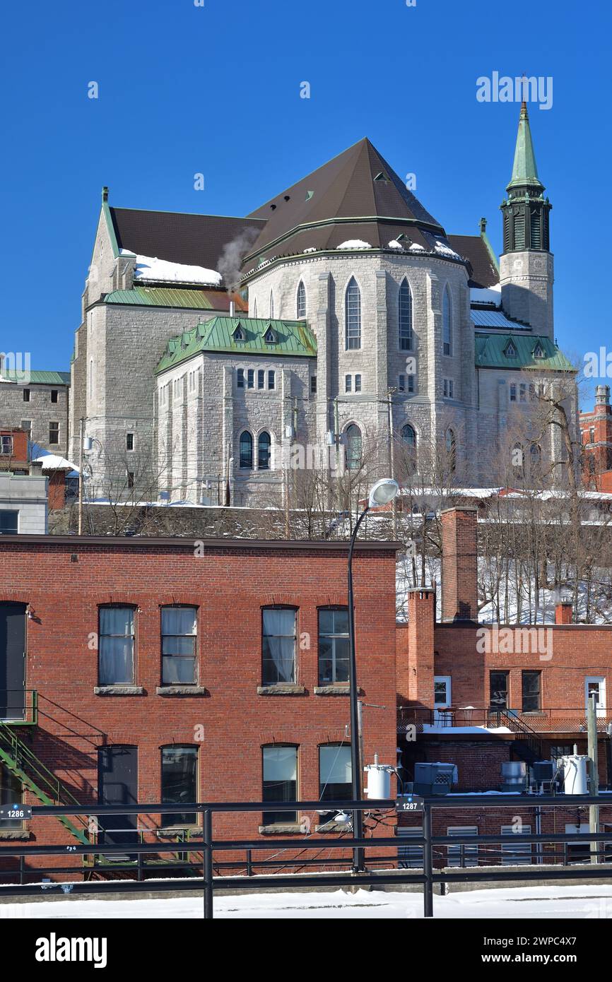SHERBROOKE, QUEBEC, CANADA - March 4, 2021 Downtown cityscape Saint ...