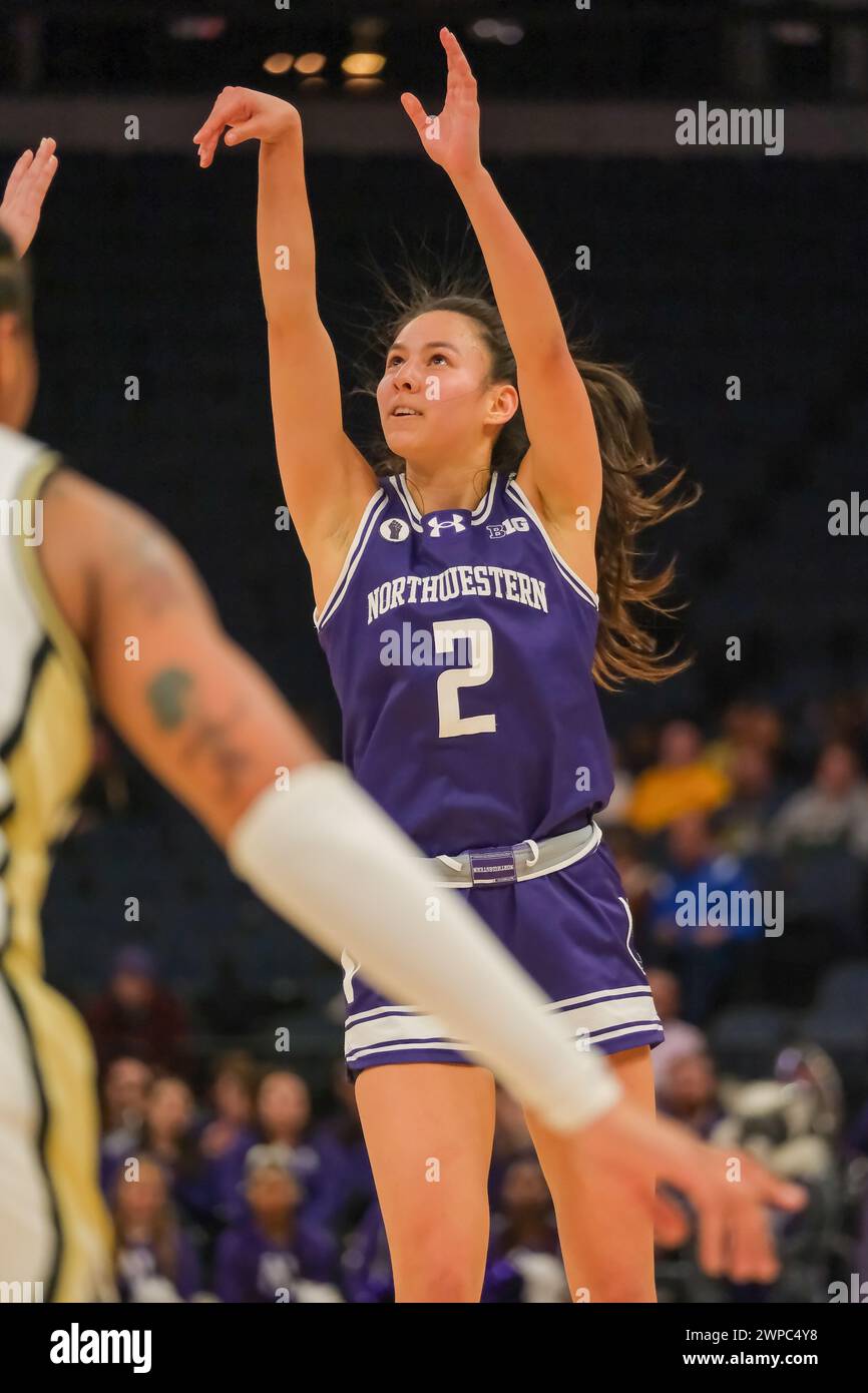 Minneapolis, Minnesota, USA. 6th Mar, 2024. Northwestern Wildcats guard ...