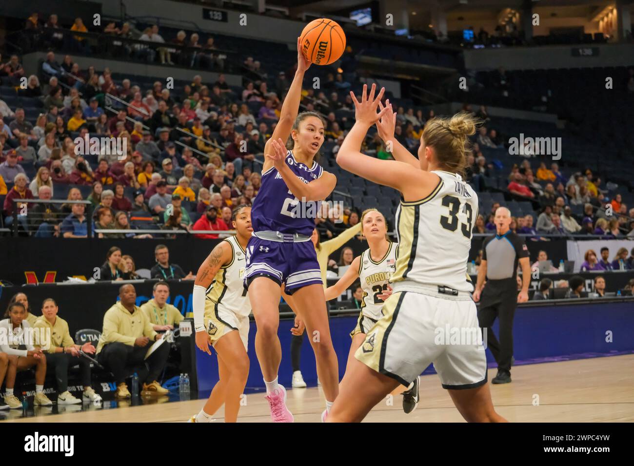 Minneapolis, Minnesota, USA. 6th Mar, 2024. Northwestern Wildcats guard ...