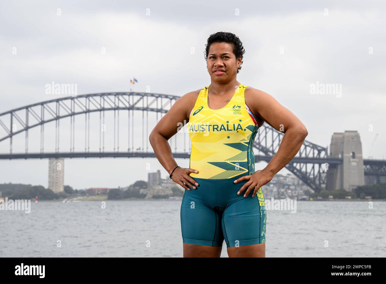 Sydney, Australia. 07th Mar, 2024. Weightlifter Eileen Cikamatana poses ...