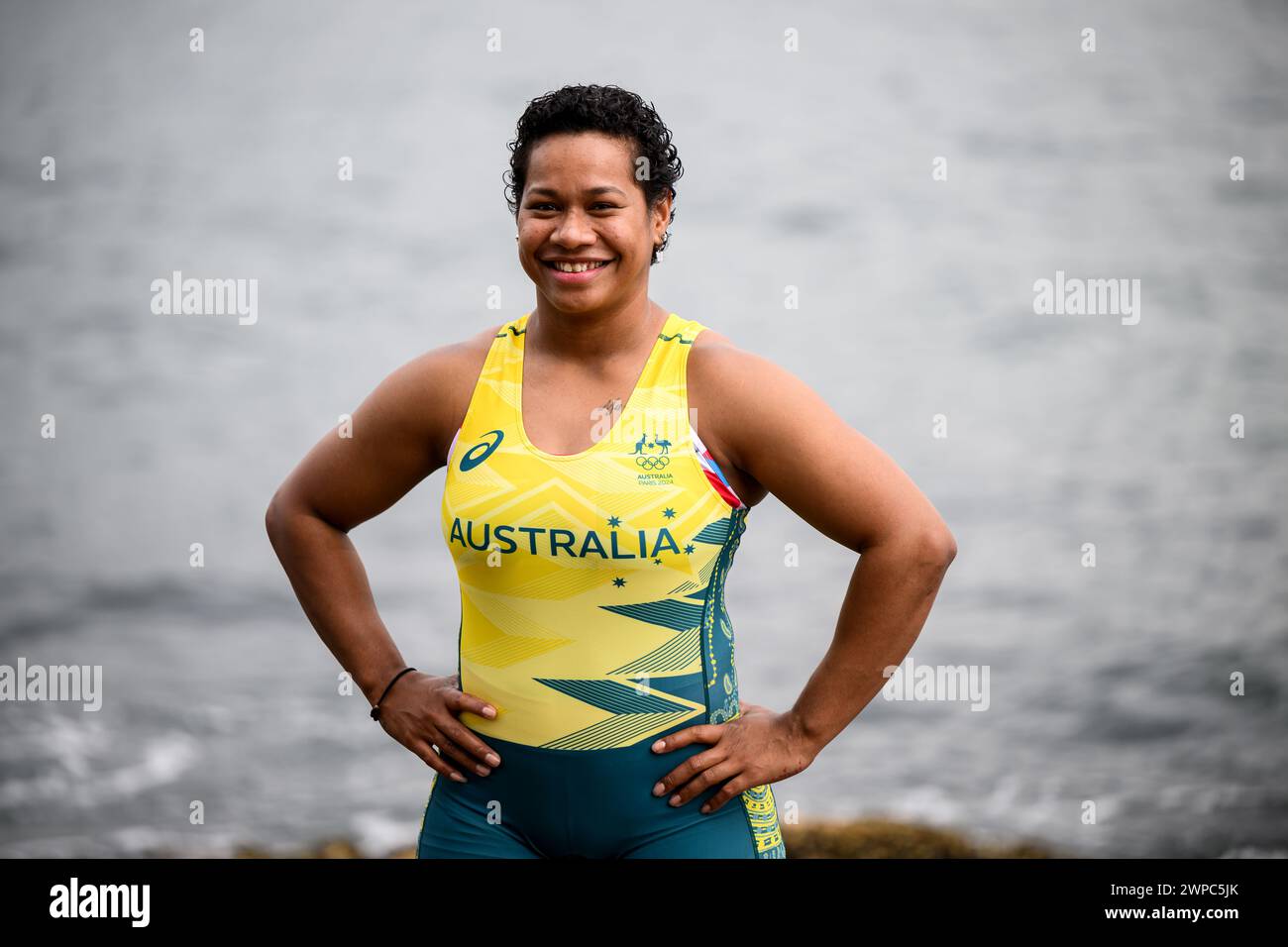Sydney, Australia. 07th Mar, 2024. Weightlifter Eileen Cikamatana poses ...