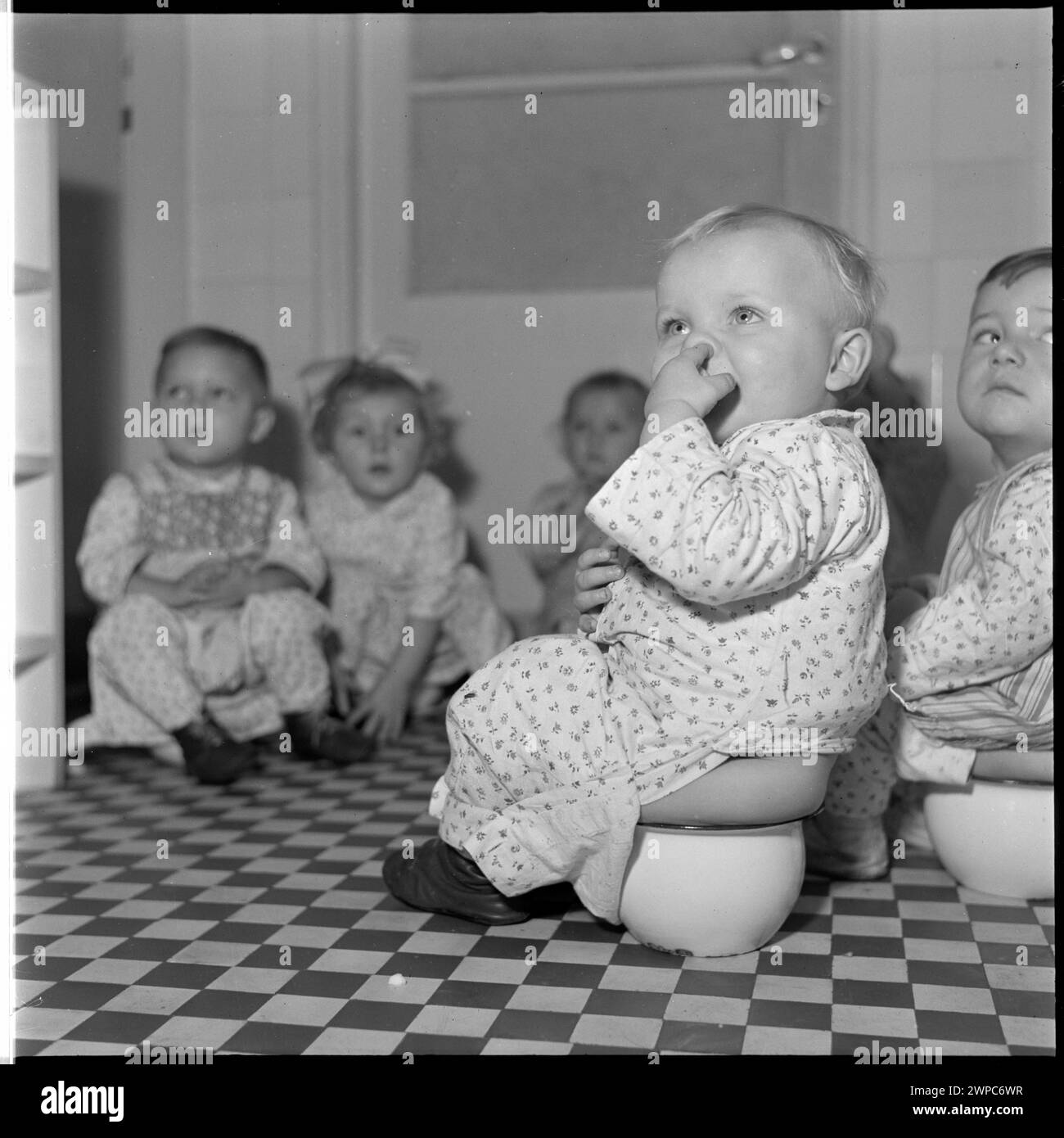 Obek and kindergarten at the patery of industry in Pabianice. Children ...