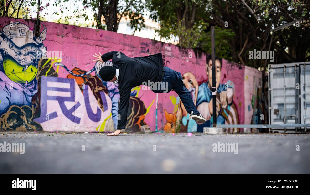 Chiang mai, Thailand - Mar 05 2024: A talented and energetic Asian male ...