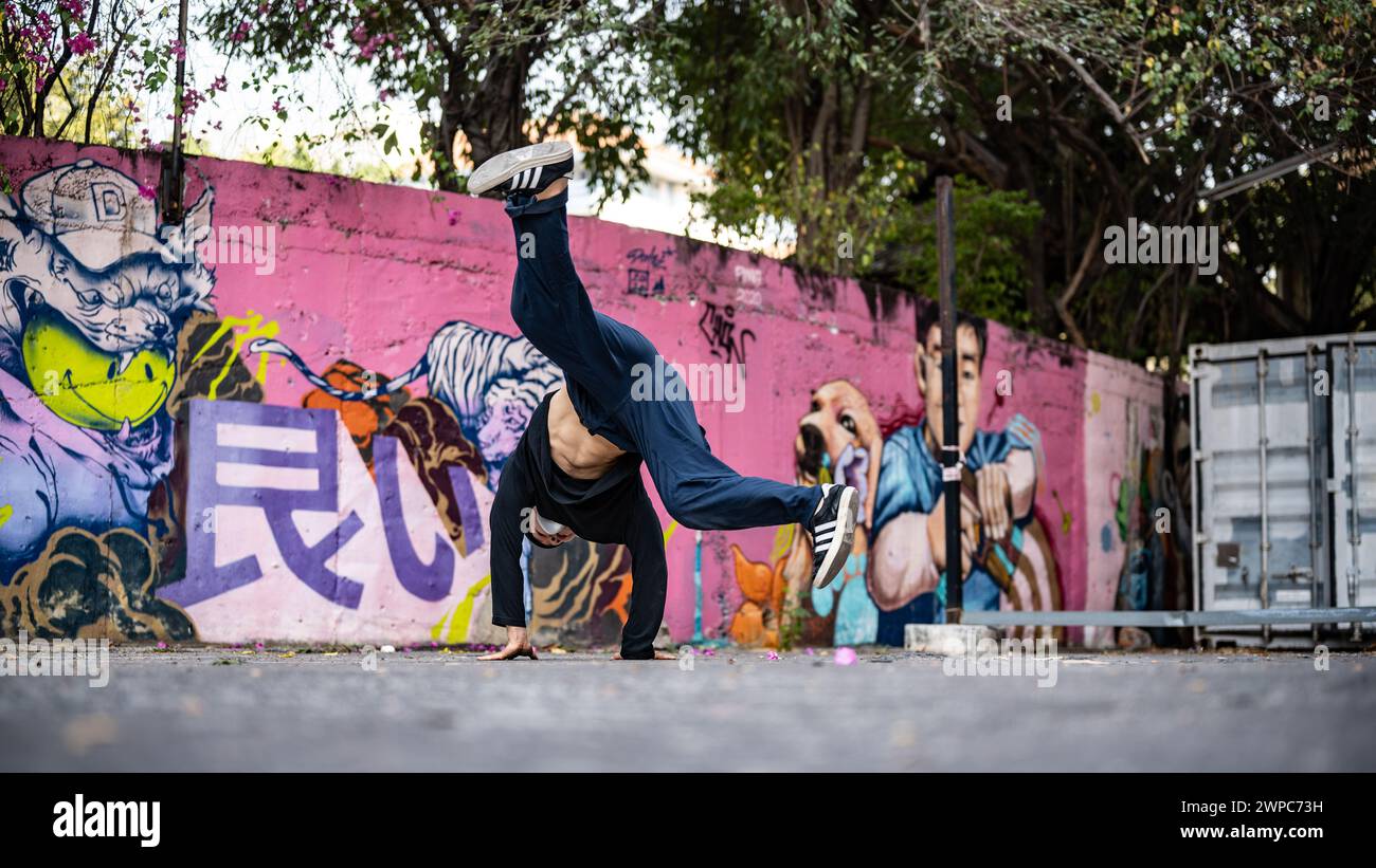 Chiang mai, Thailand - Mar 05 2024: A talented and energetic Asian male ...