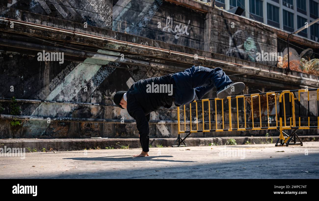 Chiang mai, Thailand - Mar 05 2024: A cool, talented Asian hiphop ...