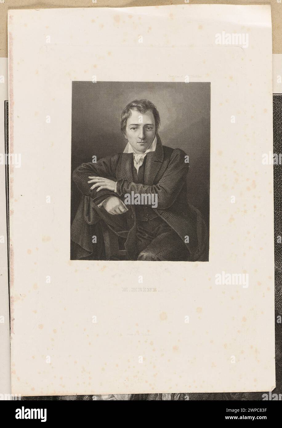 This portrait depicts Heinrich Heine, the German poet and writer of the ...