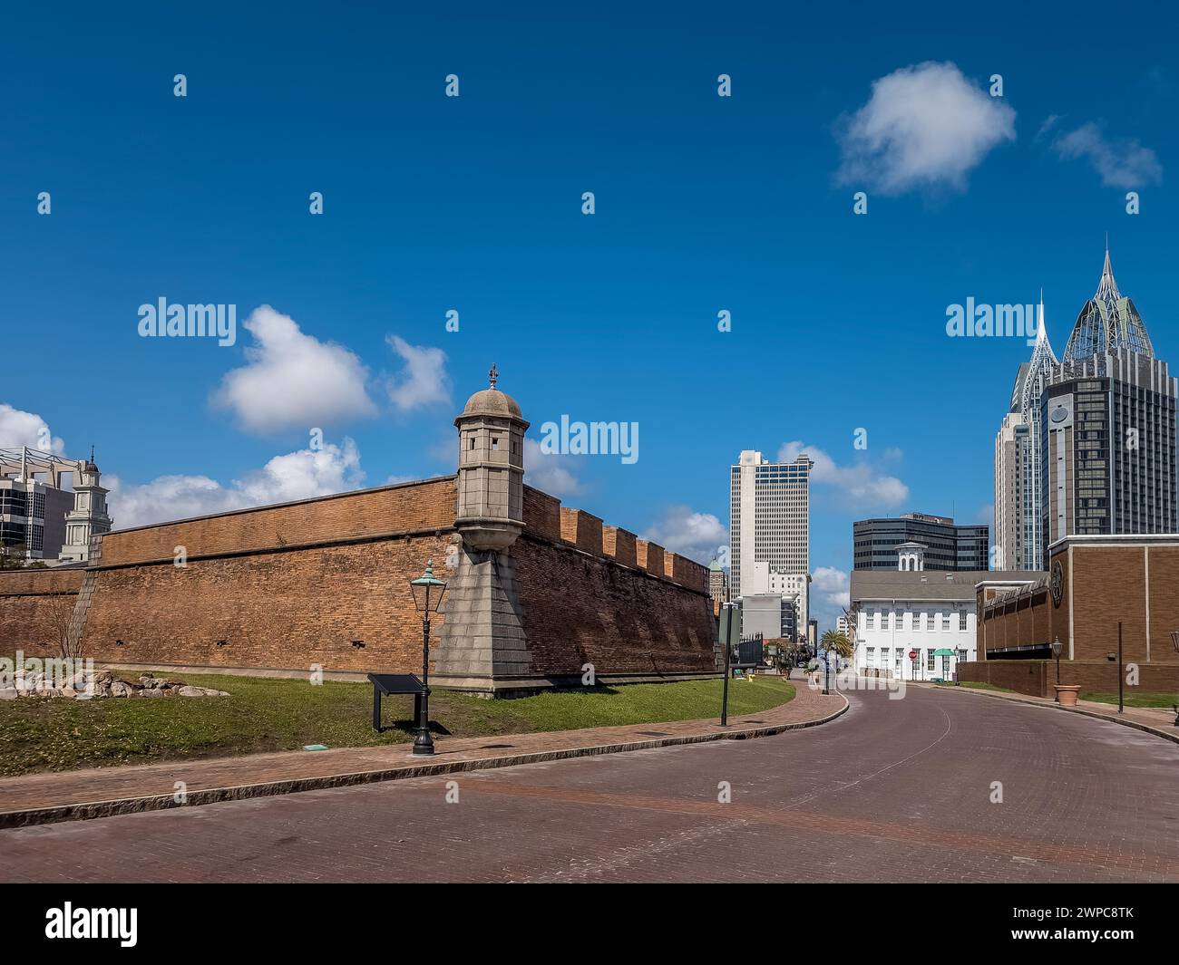 View of Fort Conde, colonial French stronghold in downtown Mobile ...