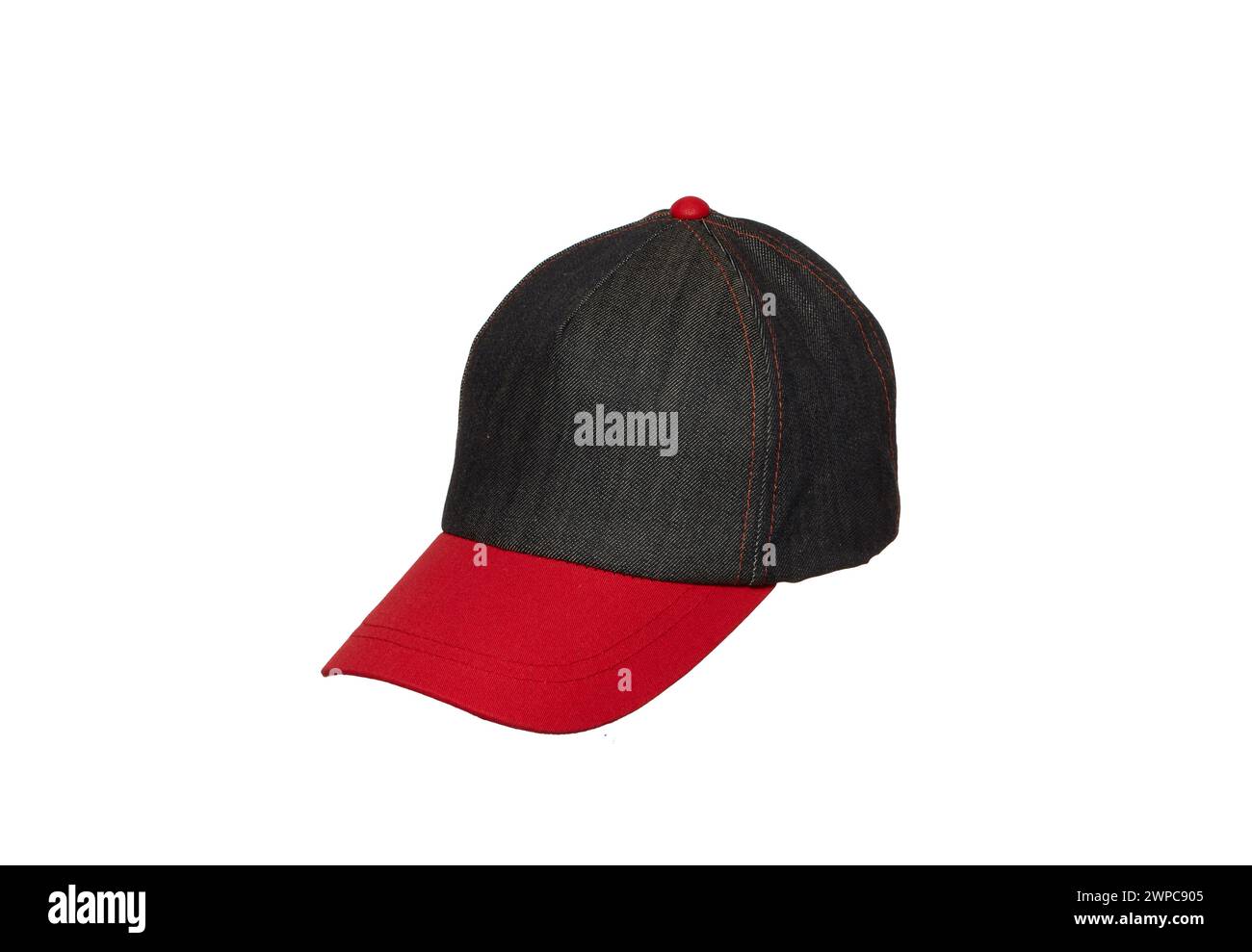 Black and red baseball cap isolated on white background Stock Photo - Alamy