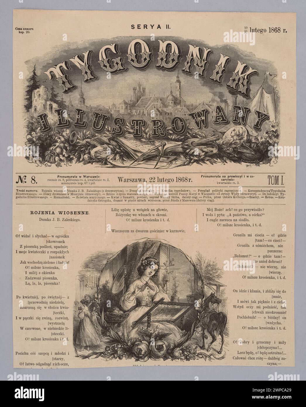 An 1868 illustration for the poem "Dumka 'Spring'" by Józef Bohdan ...