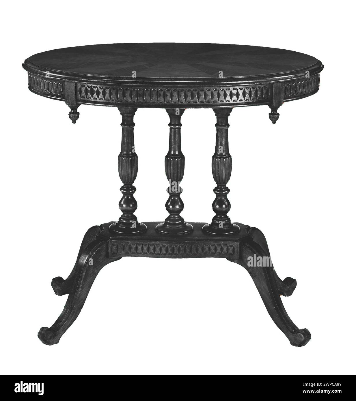 Round decorative table with clipping path Stock Photo - Alamy