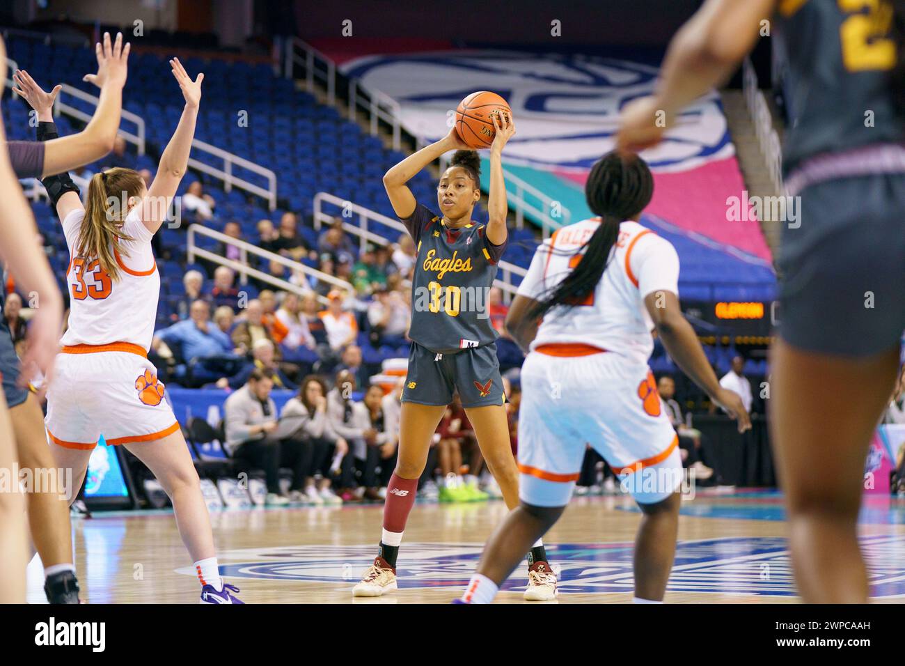 Greensboro, North Carolina, USA. 6th Mar, 2024. Boston College guard T ...