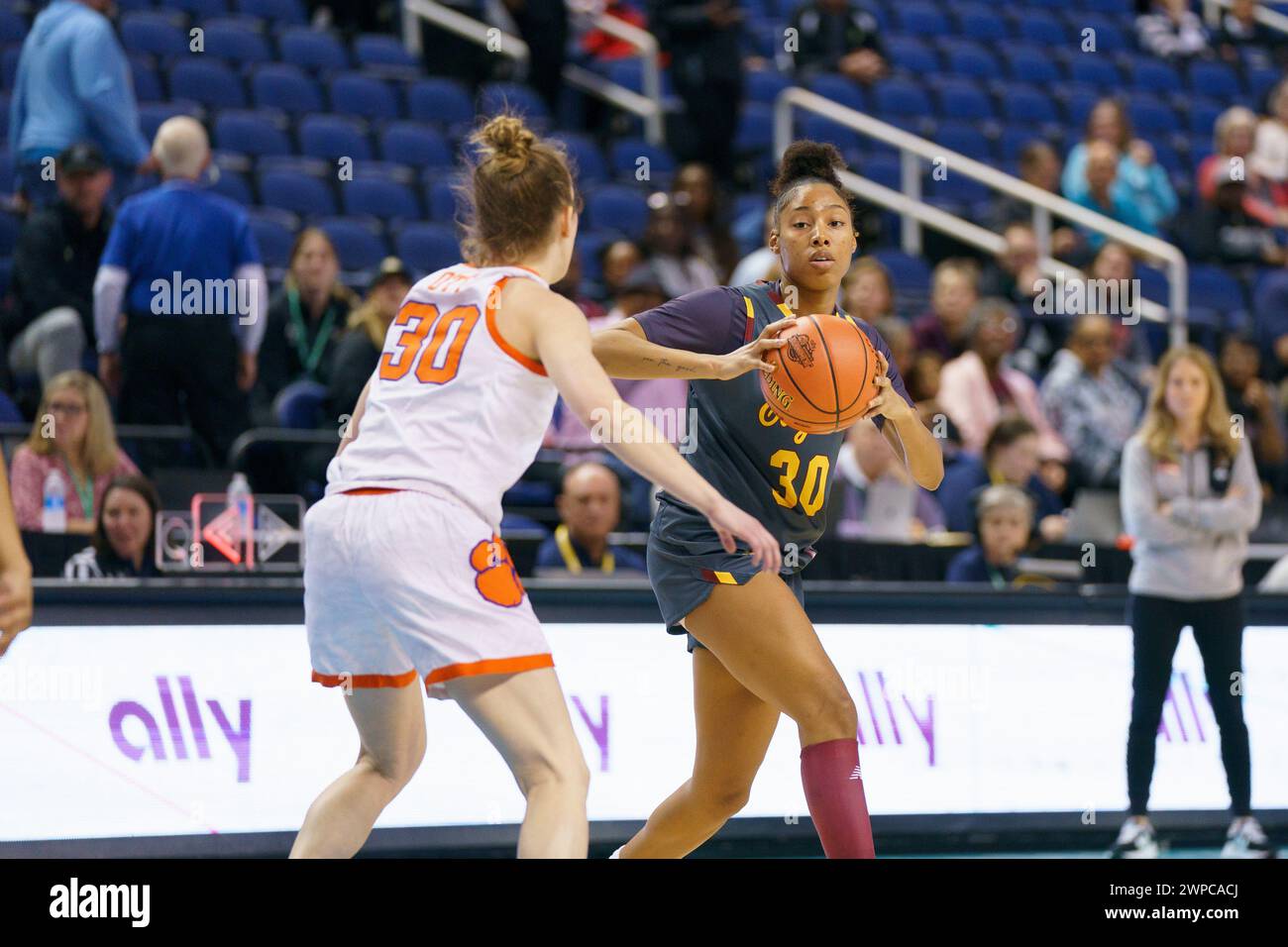Greensboro, North Carolina, USA. 6th Mar, 2024. Boston College guard T ...