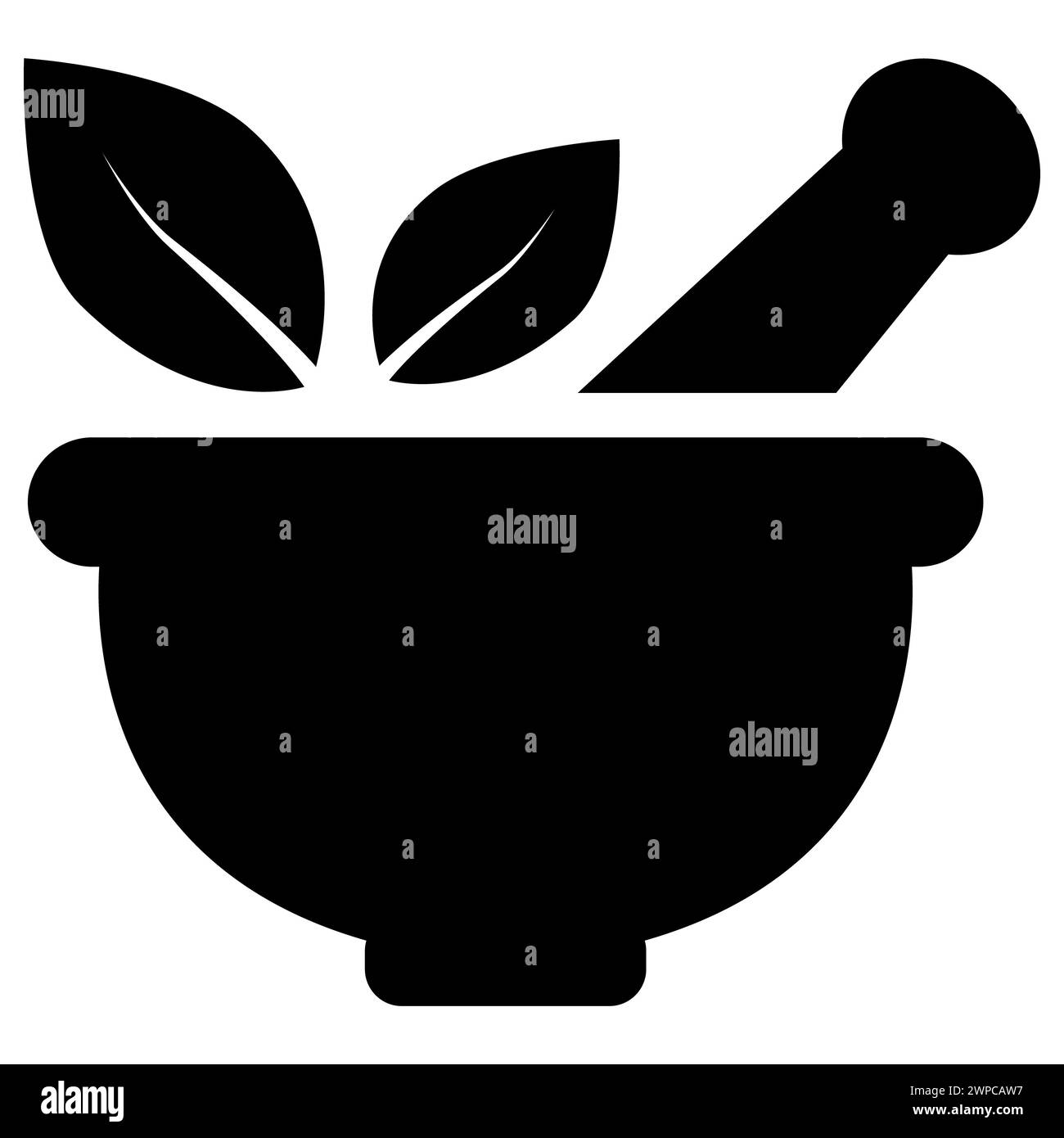Bold Icon cup of herbal icon. Pestle and mortar icon sign. Herbal ...