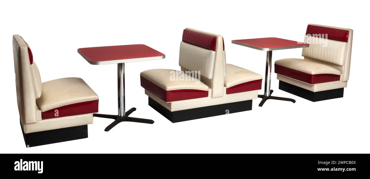 Cafe style seats, booths with clipping path Stock Photo - Alamy