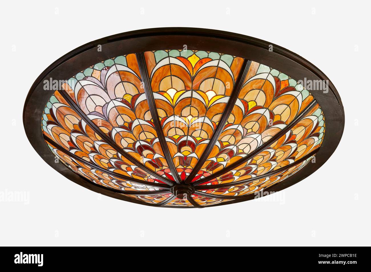 Ceiling round large stained glass with clipping path Stock Photo - Alamy