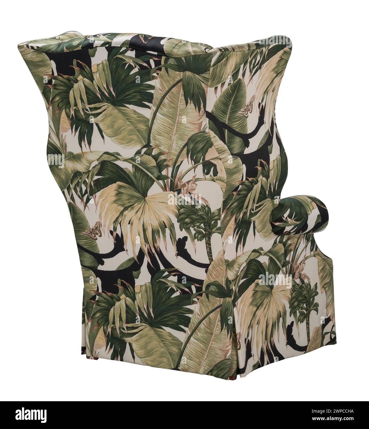 Chair upholstered fabric design back view with clipping path Stock ...